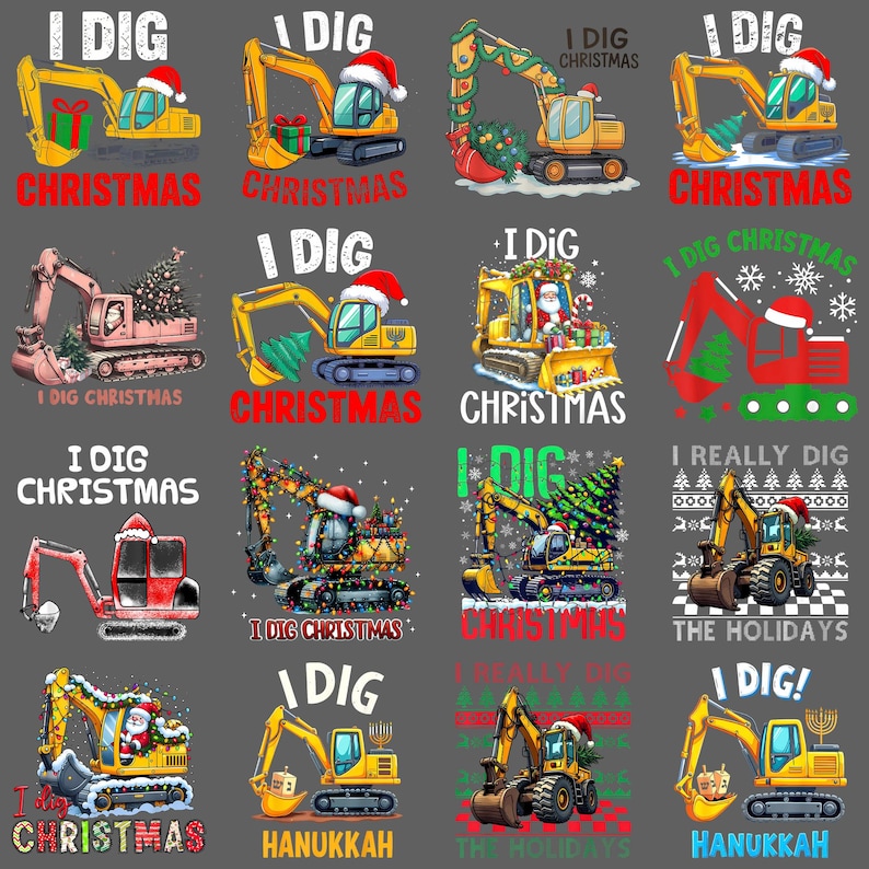 I Dig Christmas PNG - Funny Digger Clipart, Holiday Humor Sublimation ...