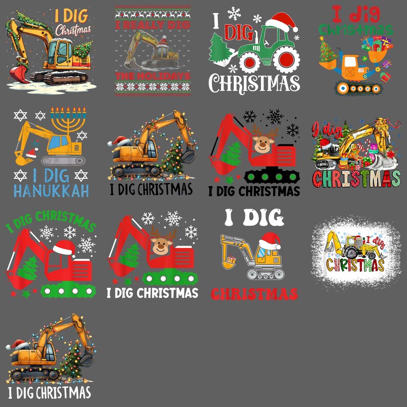 I Dig Christmas PNG - Funny Digger Clipart, Holiday Humor Sublimation ...
