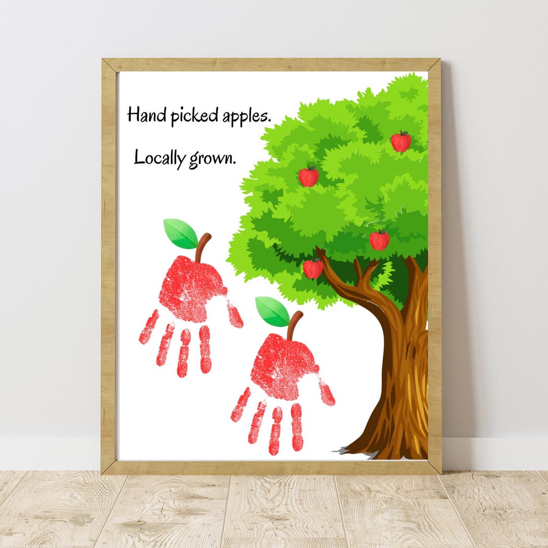 Apple Handprint Art: Fall Keepsake Craft (digital Download) - Etsy