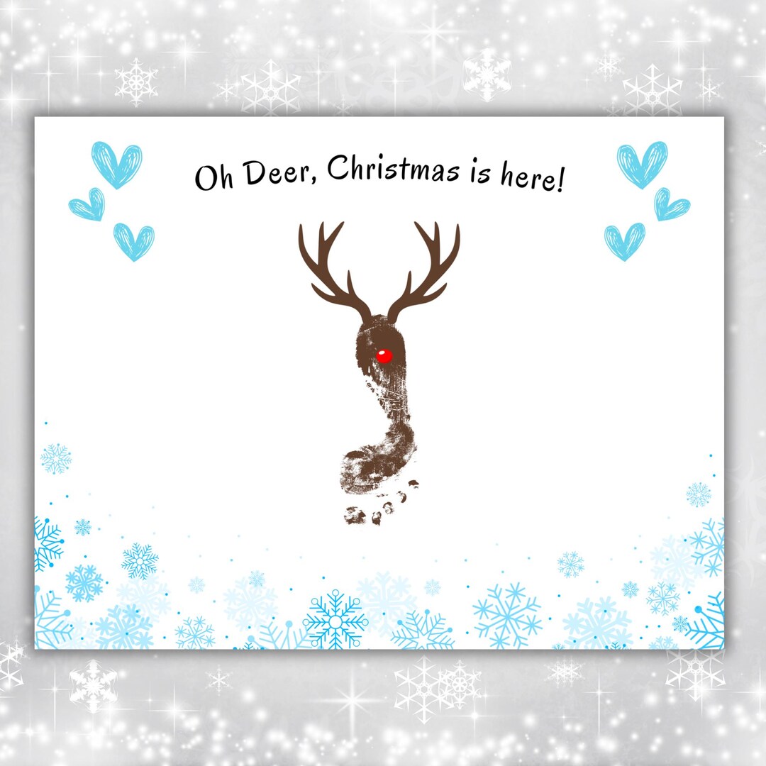 Reindeer Footprint Art, DIY Christmas Keepsake (digital Download) - Etsy