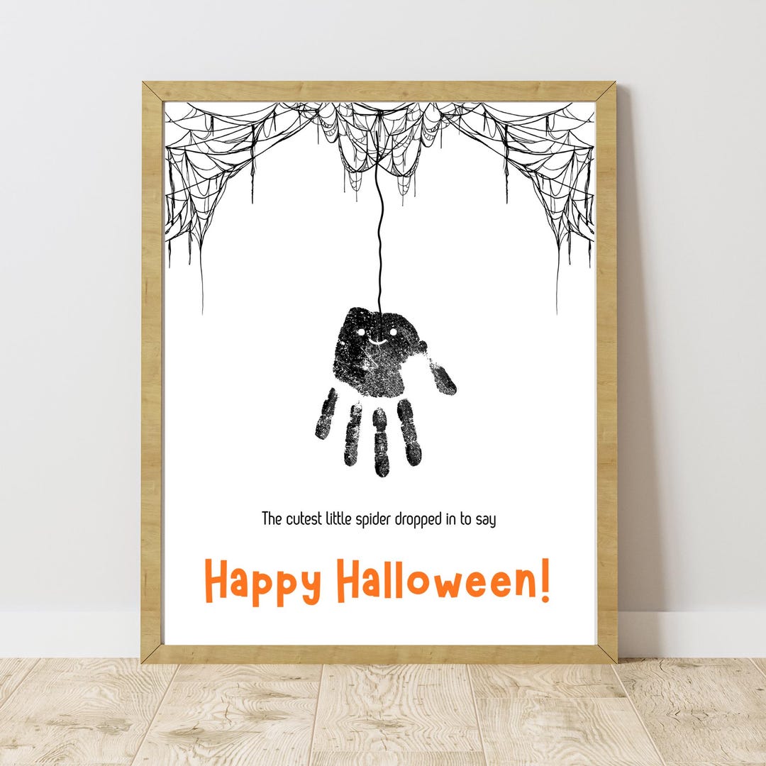 Spider Handprint Art: Halloween Keepsake Template (digital Download) - Etsy