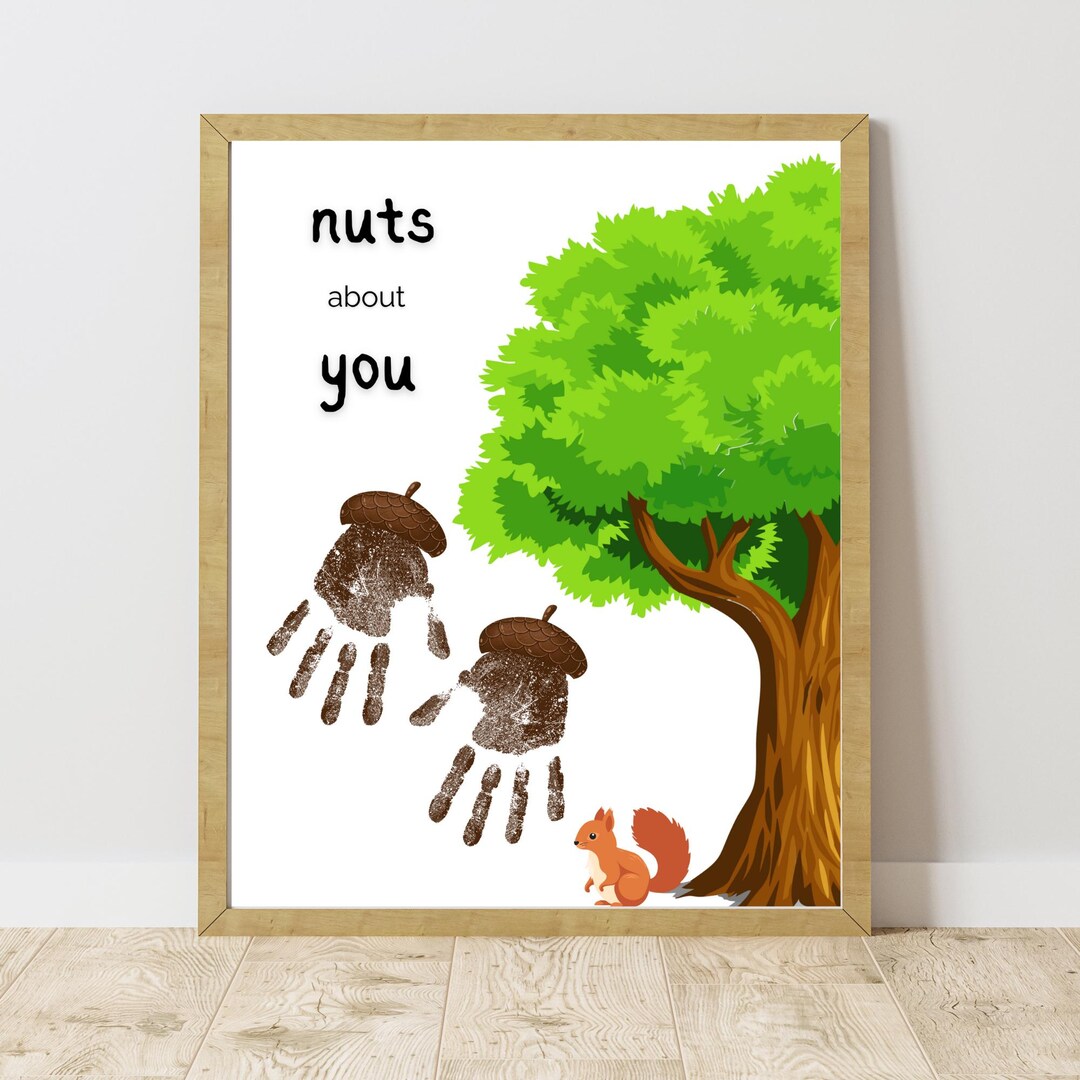 Acorn Handprint Art, Fall Handprint Keepsake, Autumn Craft, DIY Crafts ...