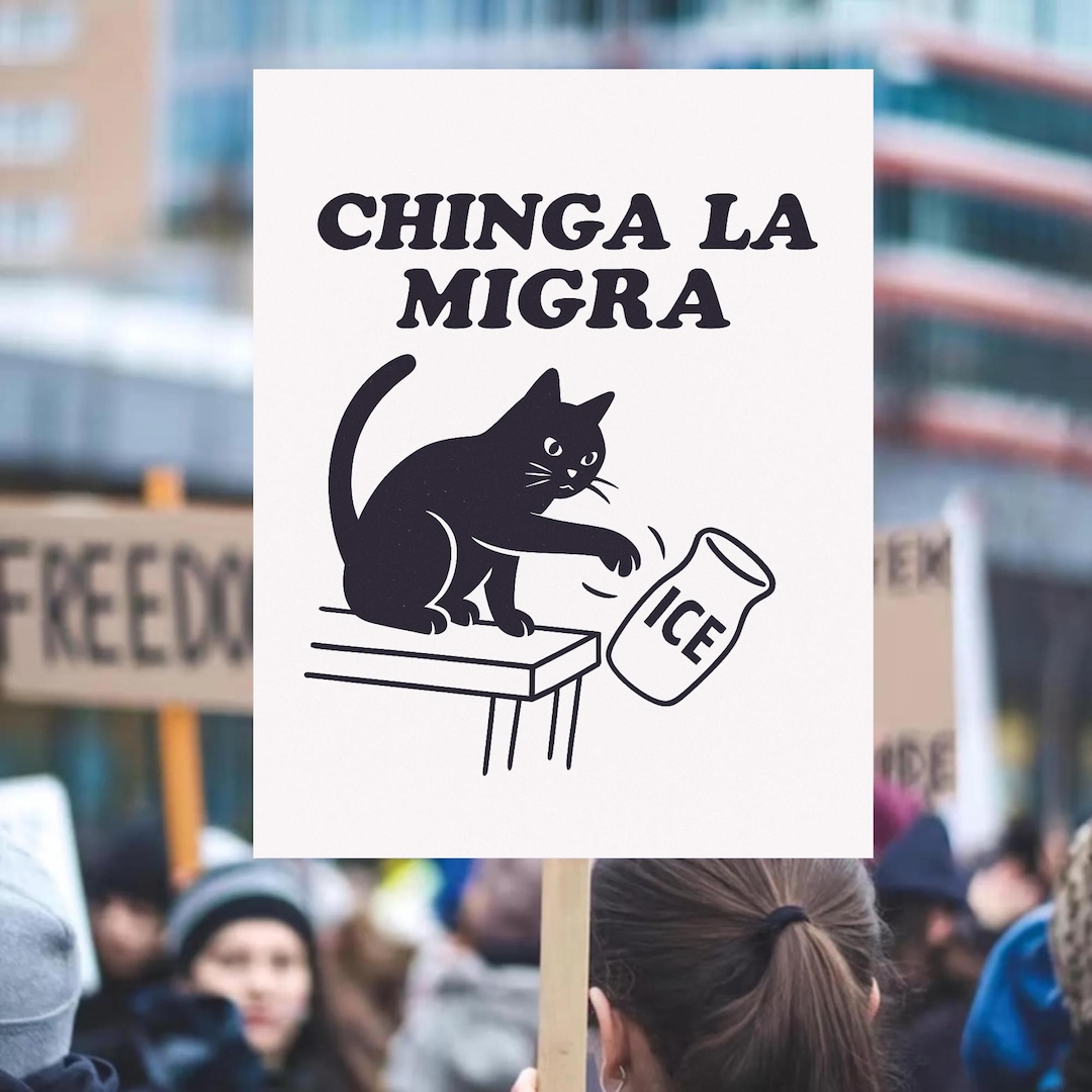 Funny Anti ICE Protest Poster, Chinga La Migra Protest Sign, Political ...