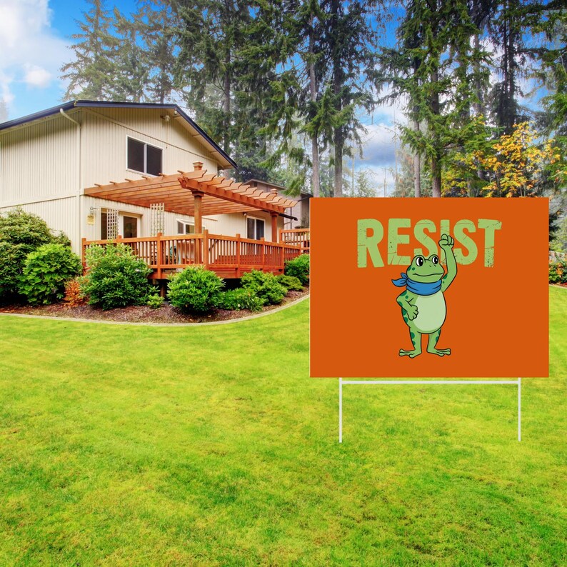 Portland Frog Anti-ice Protest Yard Sign - Anti-trump, No Kings in ...