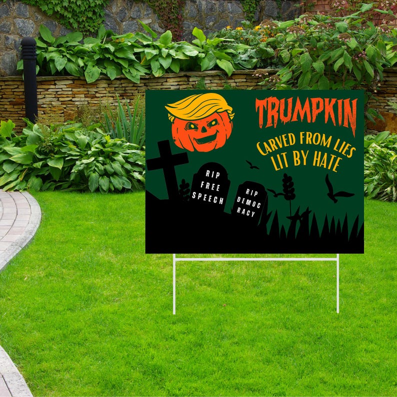 Trumpkin Yard Sign – Funny Anti-trump Political Protest Lawn Sign ...