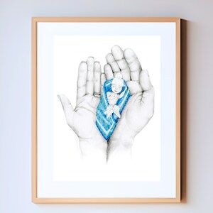 Personalized Stillborn Baby Gift, Custom Hand Drawn Portrait, Infant ...
