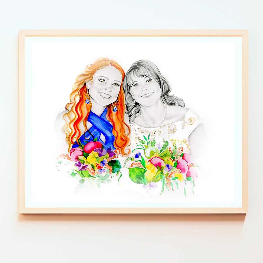 Pencil Custom Portrait Drawing From Your Photo Unique . Commissioned ...