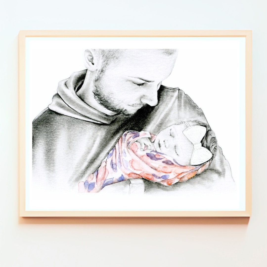 Pencil Drawing Art. Memorial Gift for Stillborn Miscarriage, Pregnancy ...