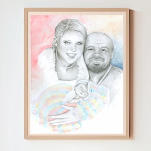 Custom Portrait Art Miscarriage Pregnancy Baby Loss Stillborn Gift Mom ...