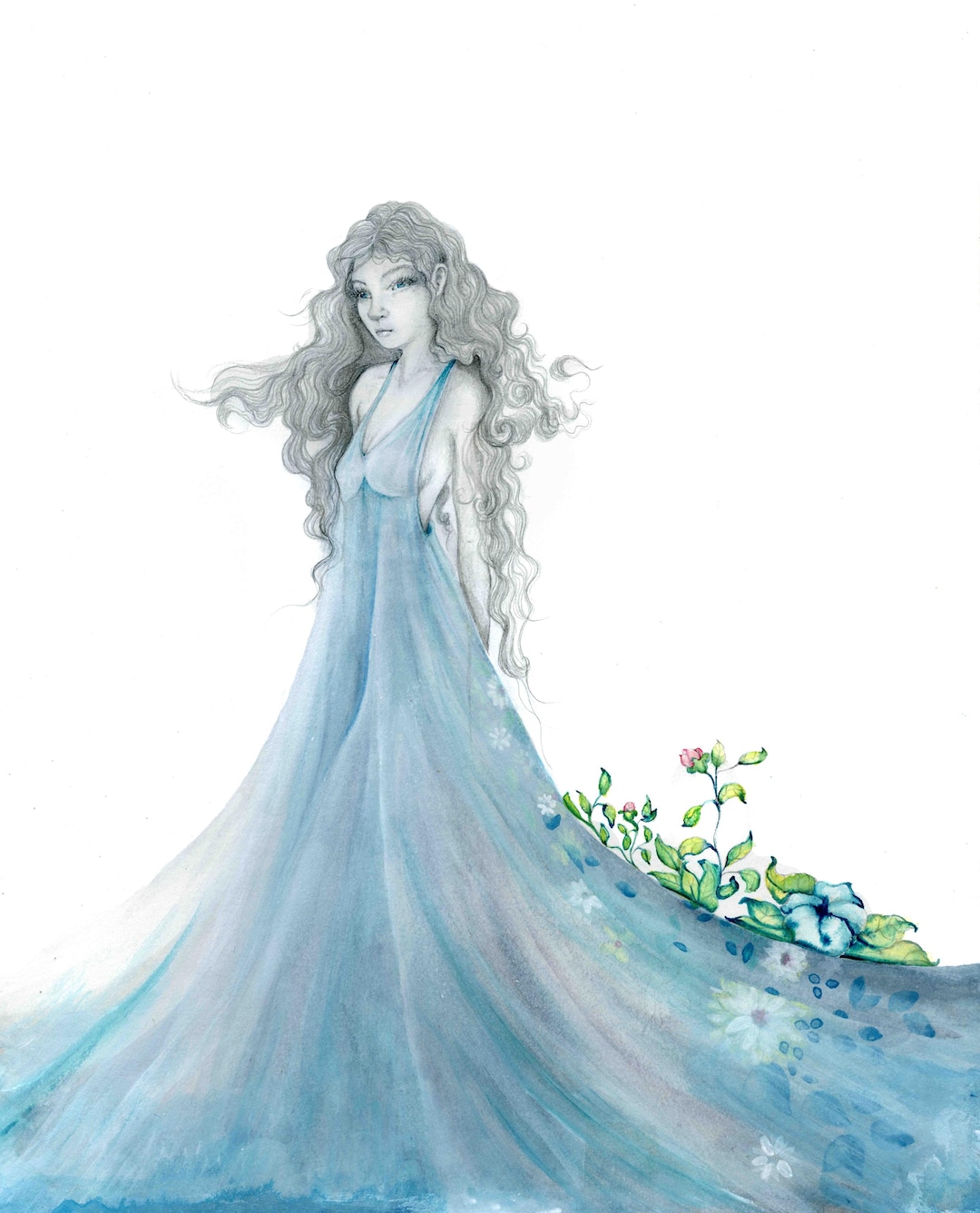 My Original Modern Minimalist Pencil Drawing of a Girl or Women. One of ...