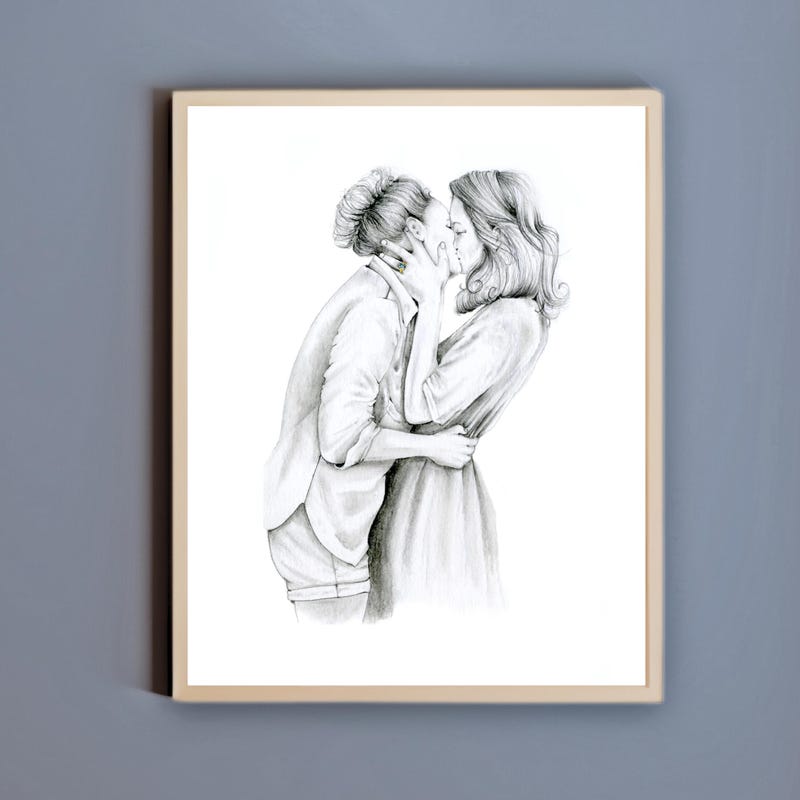 Lesbian Pencil Drawing - Etsy