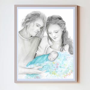 Custom Portrait Art Miscarriage Pregnancy Baby Loss Stillborn Gift Mom ...