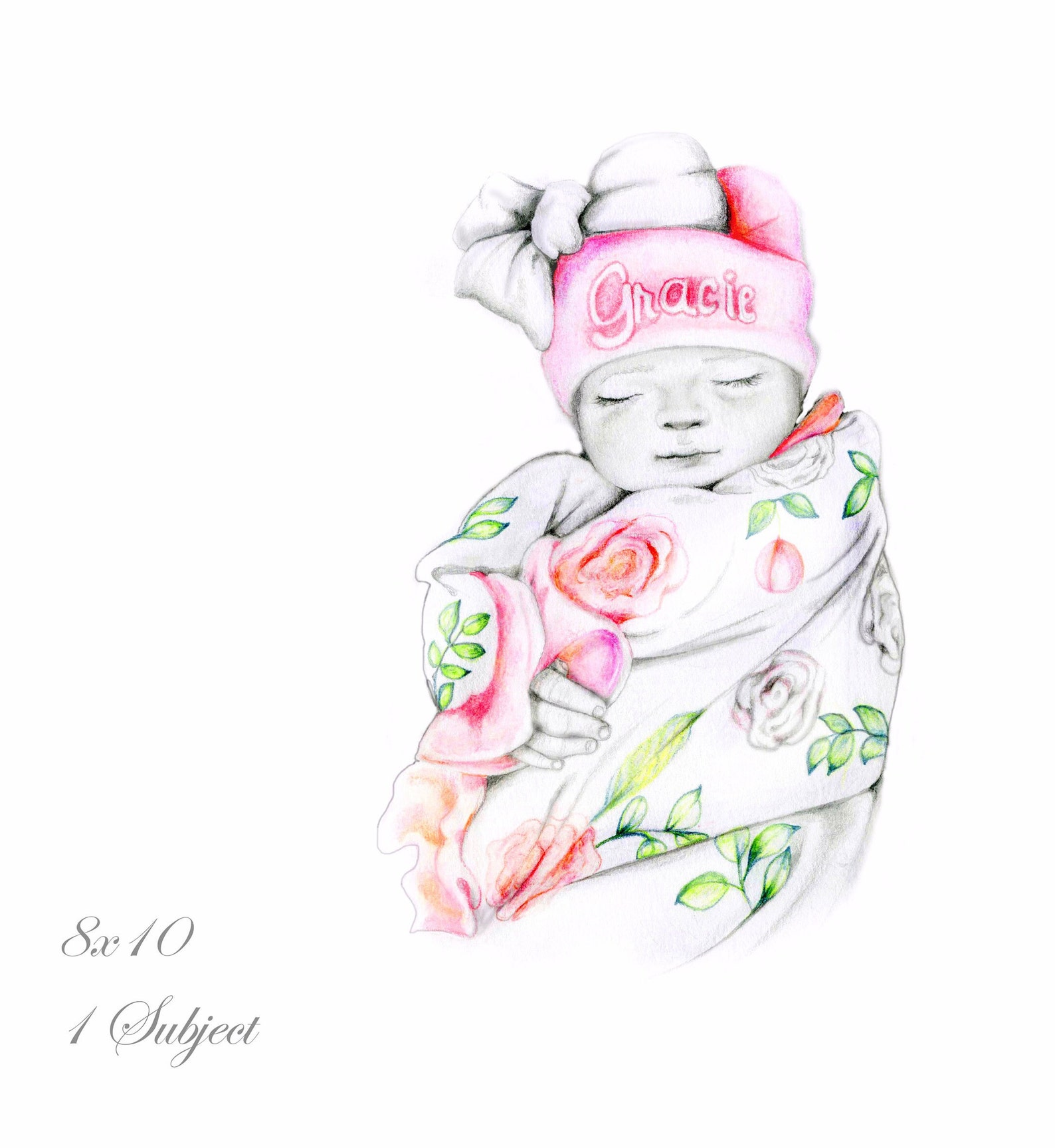 Custom Portrait Drawing Art Stillborn Baby Loss Gift Memorial, Infant ...