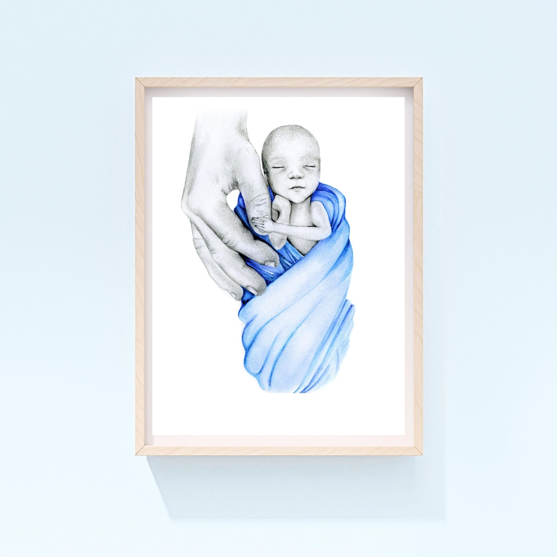 Personalized Stillborn Baby Gift, Custom Hand Drawn Portrait, Infant ...