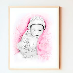 Custom Portrait, Miscarriage Pregnancy Baby Loss, Stillborn Gift Mom ...