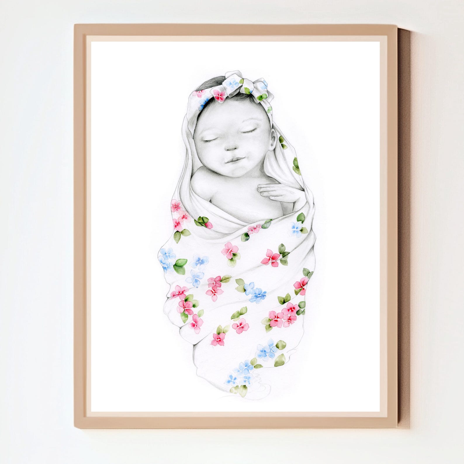 Infant Loss Portrait: Custom Watercolor Memorial Art, Remembrance Gift ...