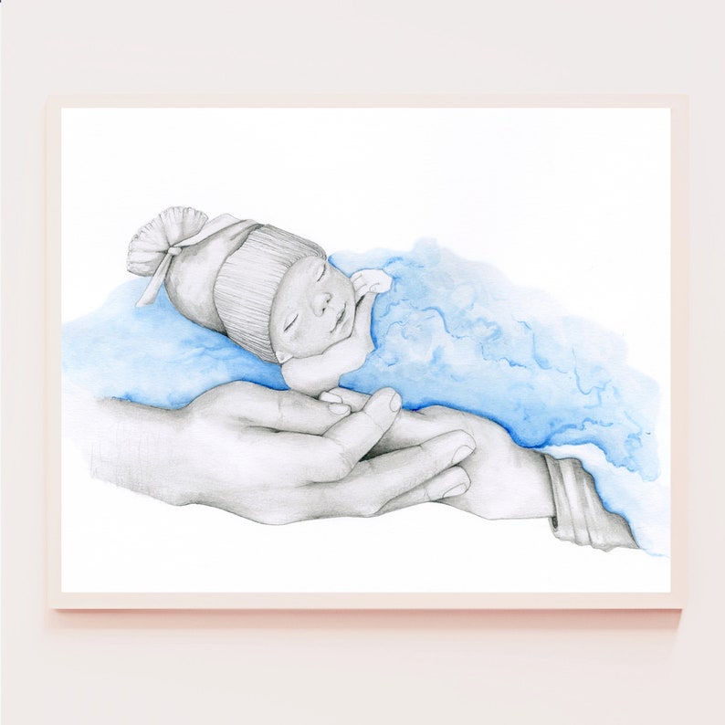 Personalized Stillborn Baby Gift, Custom Hand Drawn Portrait, Infant ...