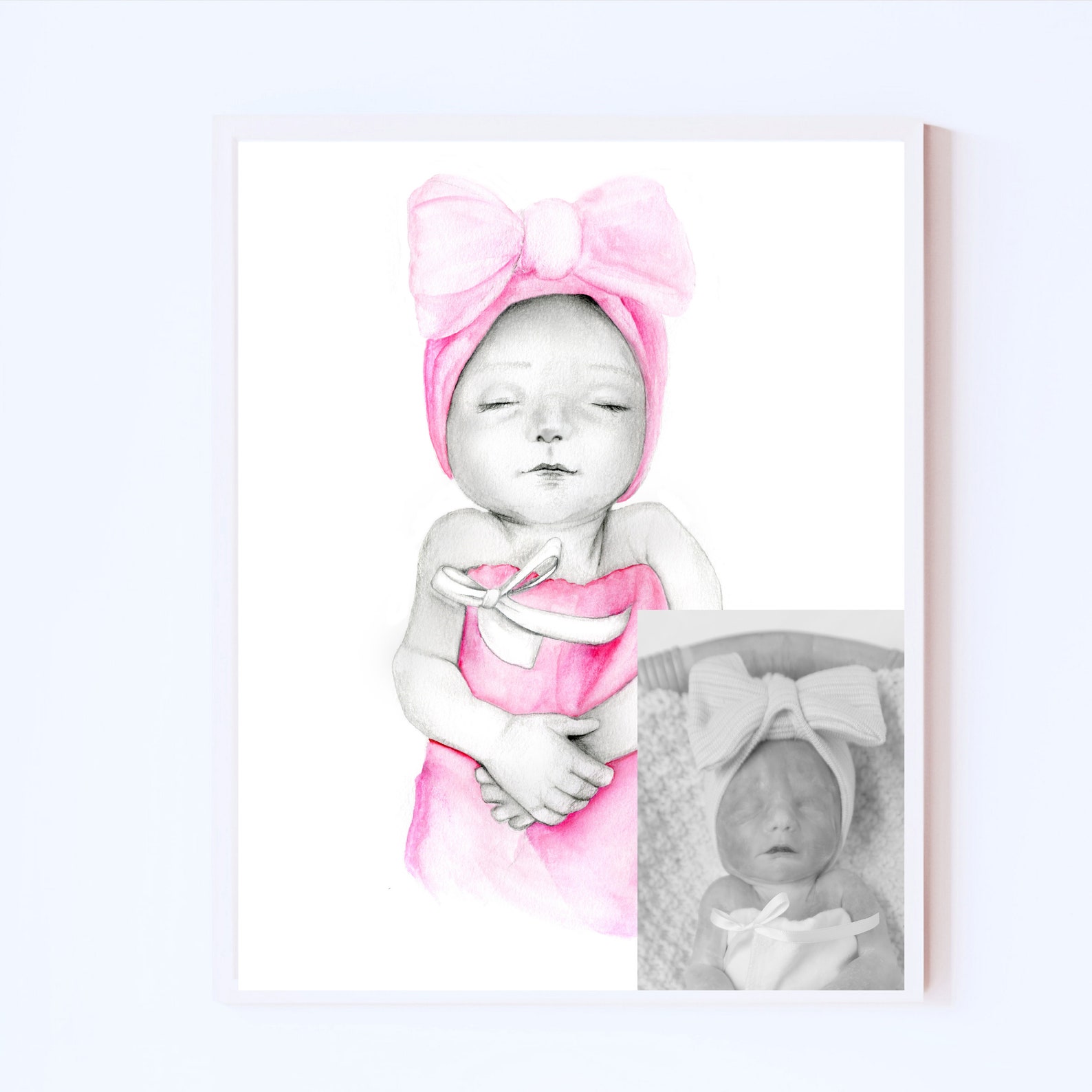 Custom Stillborn Baby Memorial Portrait: Hand-drawn Remembrance Art for ...