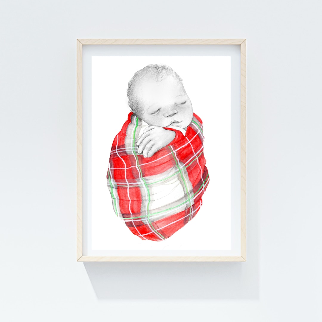 Personalized Stillborn Baby Gift, Custom Hand Drawn Portrait, Infant ...