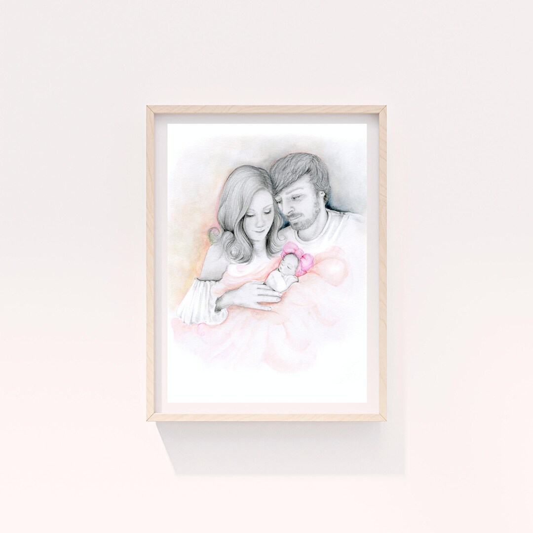 Custom Portrait Art Miscarriage Pregnancy Baby Loss Stillborn Gift Mom ...