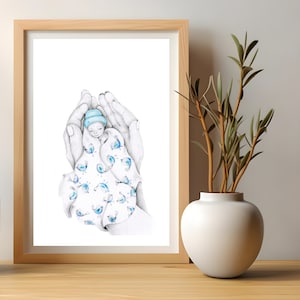 Custom Portrait, Miscarriage Pregnancy Baby Loss, Stillborn Gift Mom ...