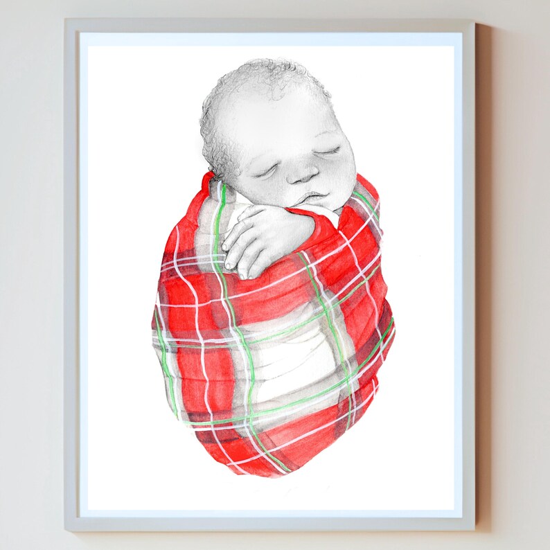 Personalized Stillborn Baby Gift, Custom Hand Drawn Portrait, Infant ...