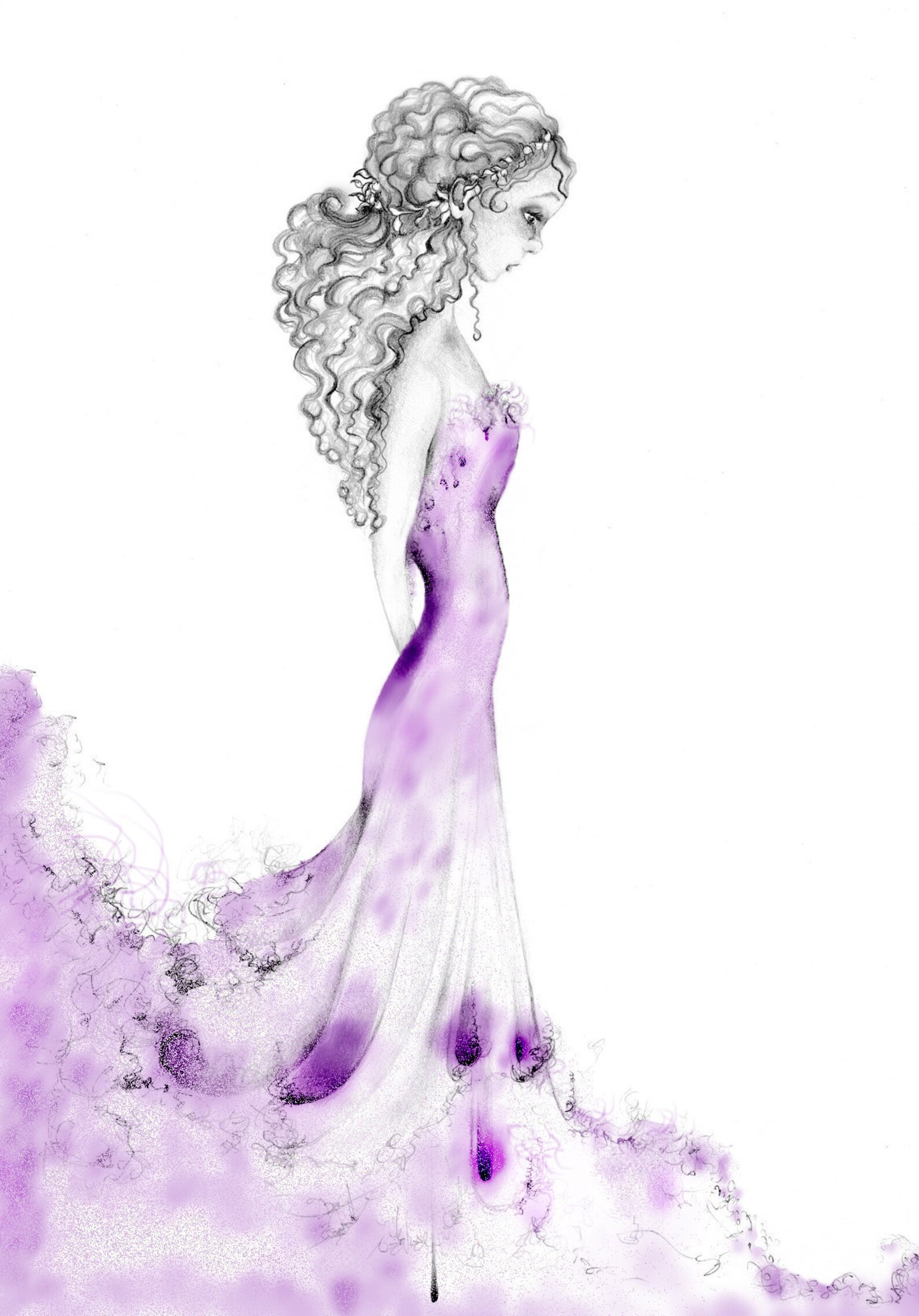 Drawing of a Girl Beautiful Girl Drawing Pretty Girl Print - Etsy