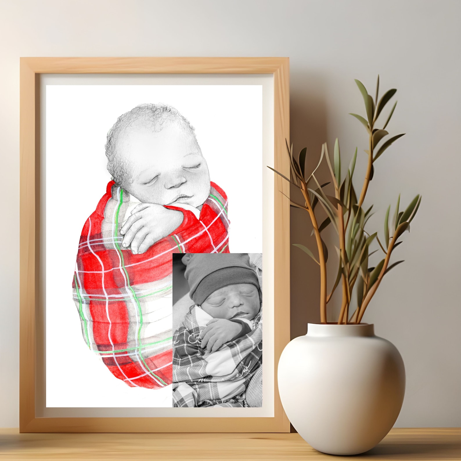 Personalized Stillborn Baby Gift, Custom Hand Drawn Portrait, Infant ...