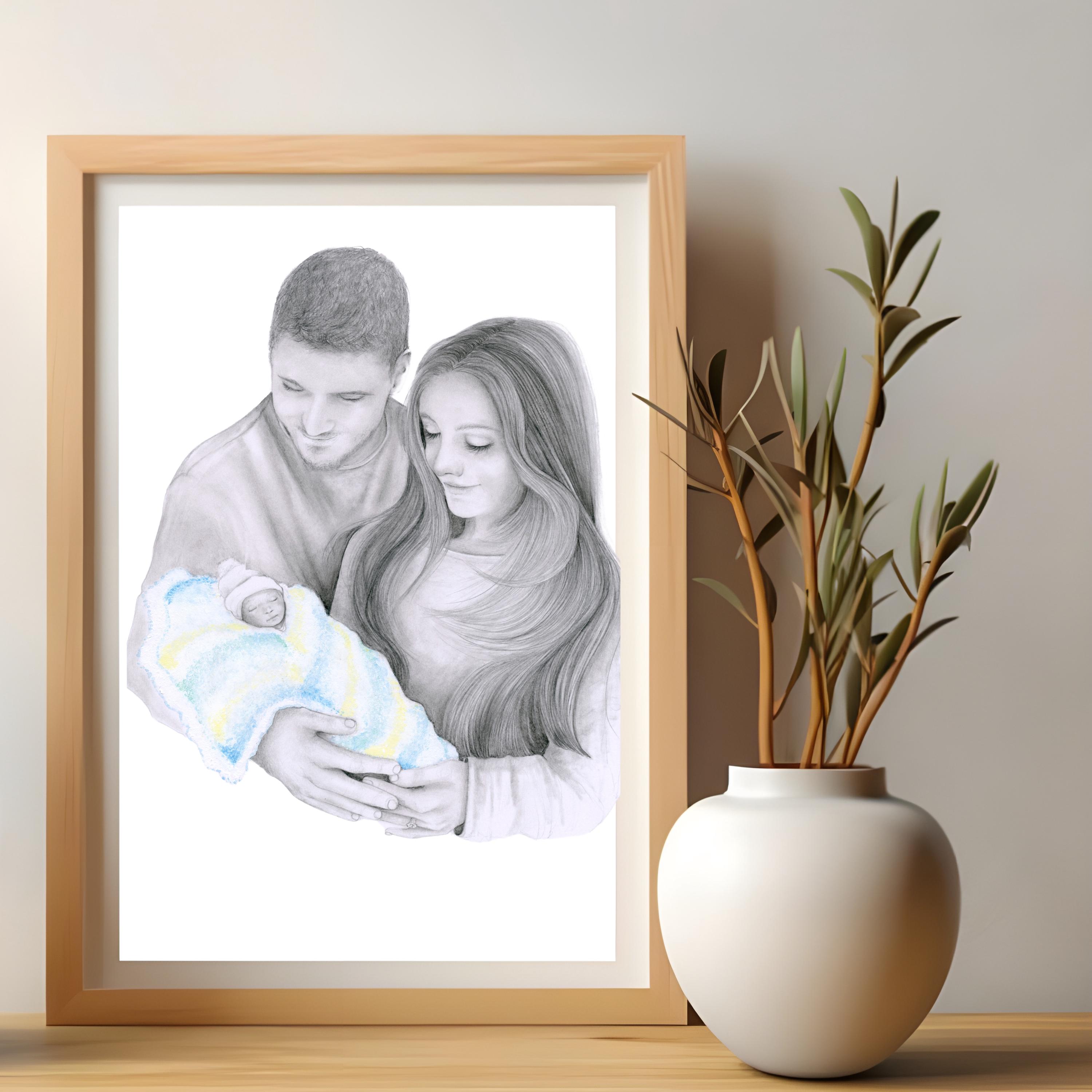 Custom Stillborn Baby Portrait, Infant Loss Memorial Art, Remembrance ...