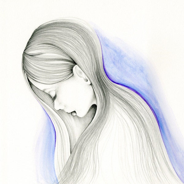 Sad Girl Print - Etsy