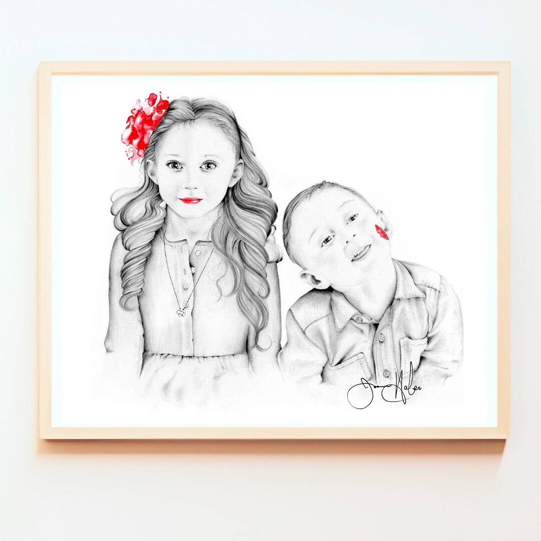 Personalized Family Portraits, Custom Portraits, a Gift for Mom and Dad ...