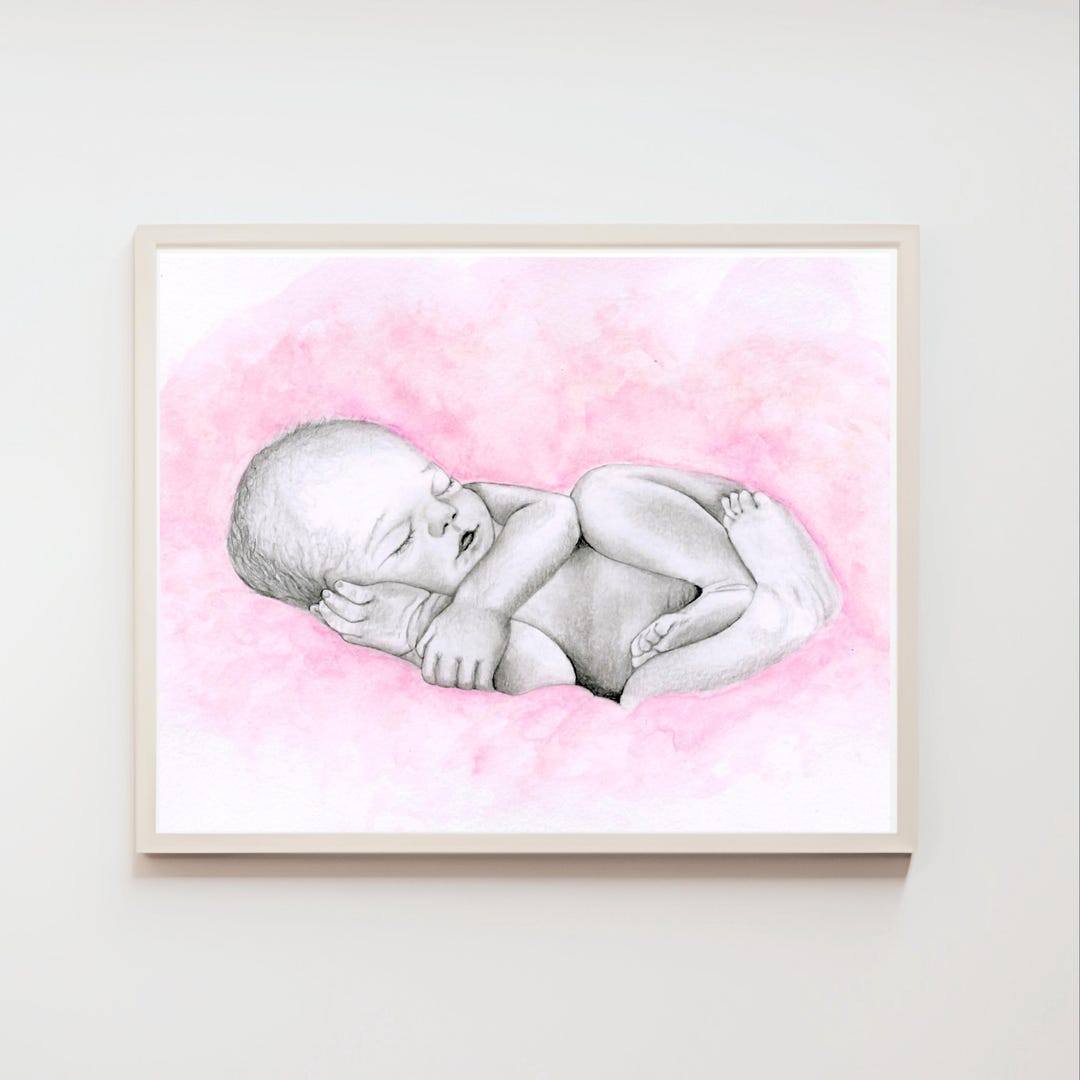 Personalized Stillborn Baby Gift, Custom Hand Drawn Portrait, Infant ...