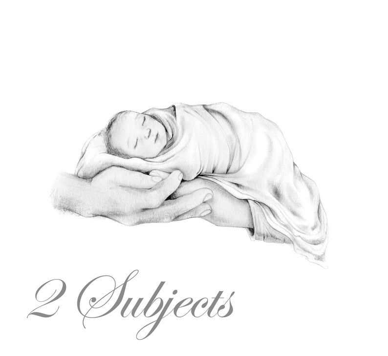 Custom Stillborn Baby Portrait, Infant Loss Memorial Art, Remembrance ...