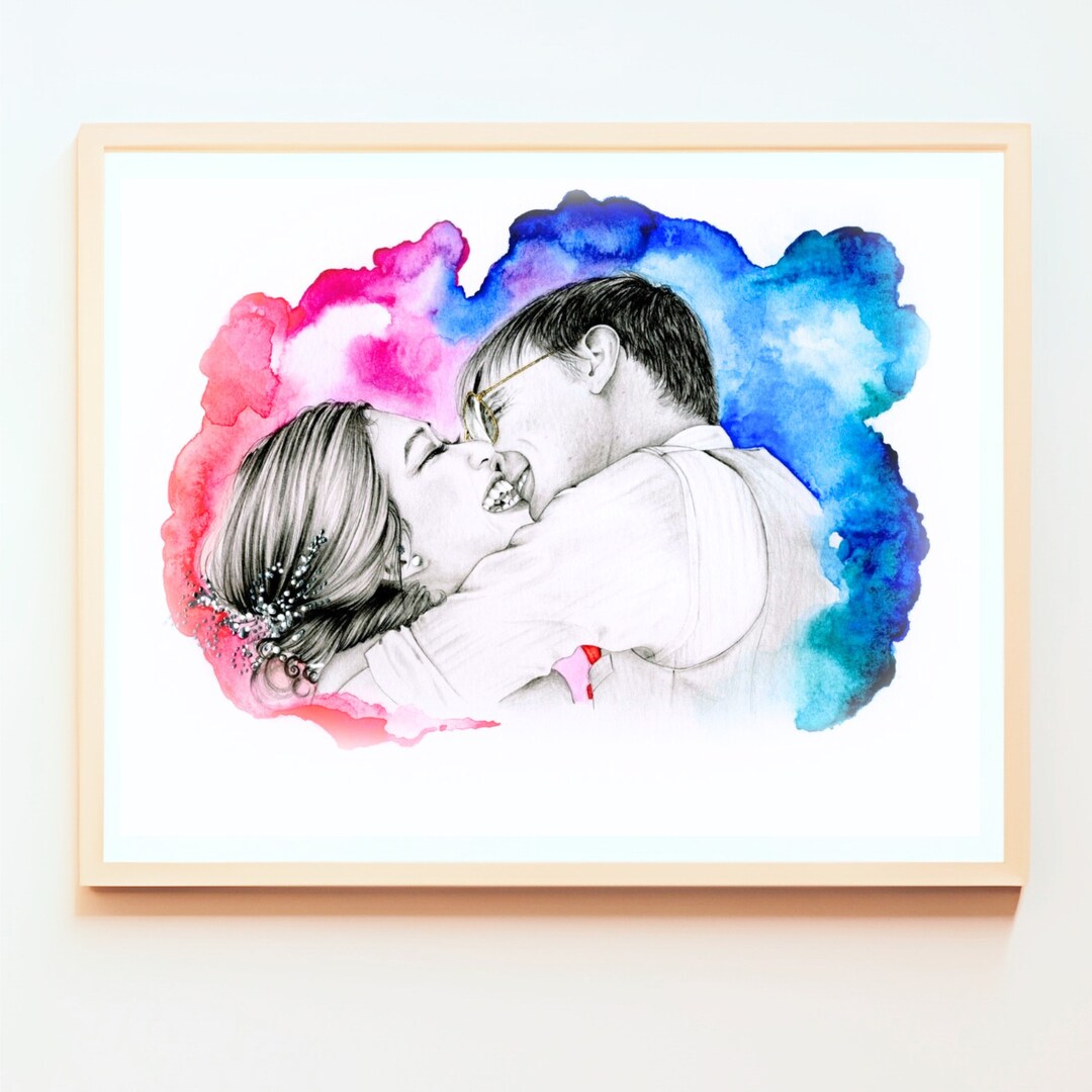 Custom Couples Portrait, Couples Gift Ideas Watercolor Painting ...