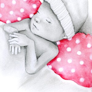 Personalized Stillborn Baby Gift, Custom Hand Drawn Portrait, Infant ...