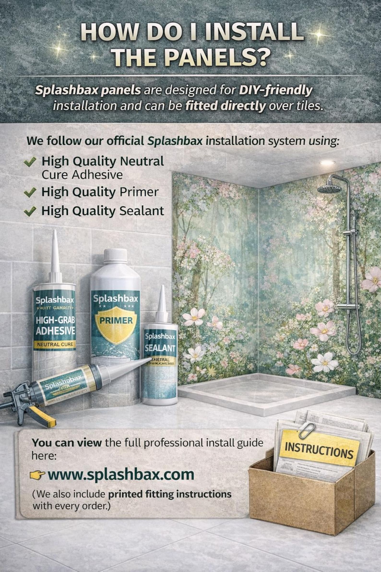 Blossom Autumn Shower Panel 48" X 96", Waterproof Bathroom Cladding ...