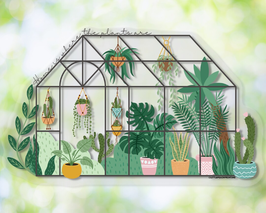 Transparent Greenhouse Sticker, Best Friend Gift, Houseplant, Cute ...