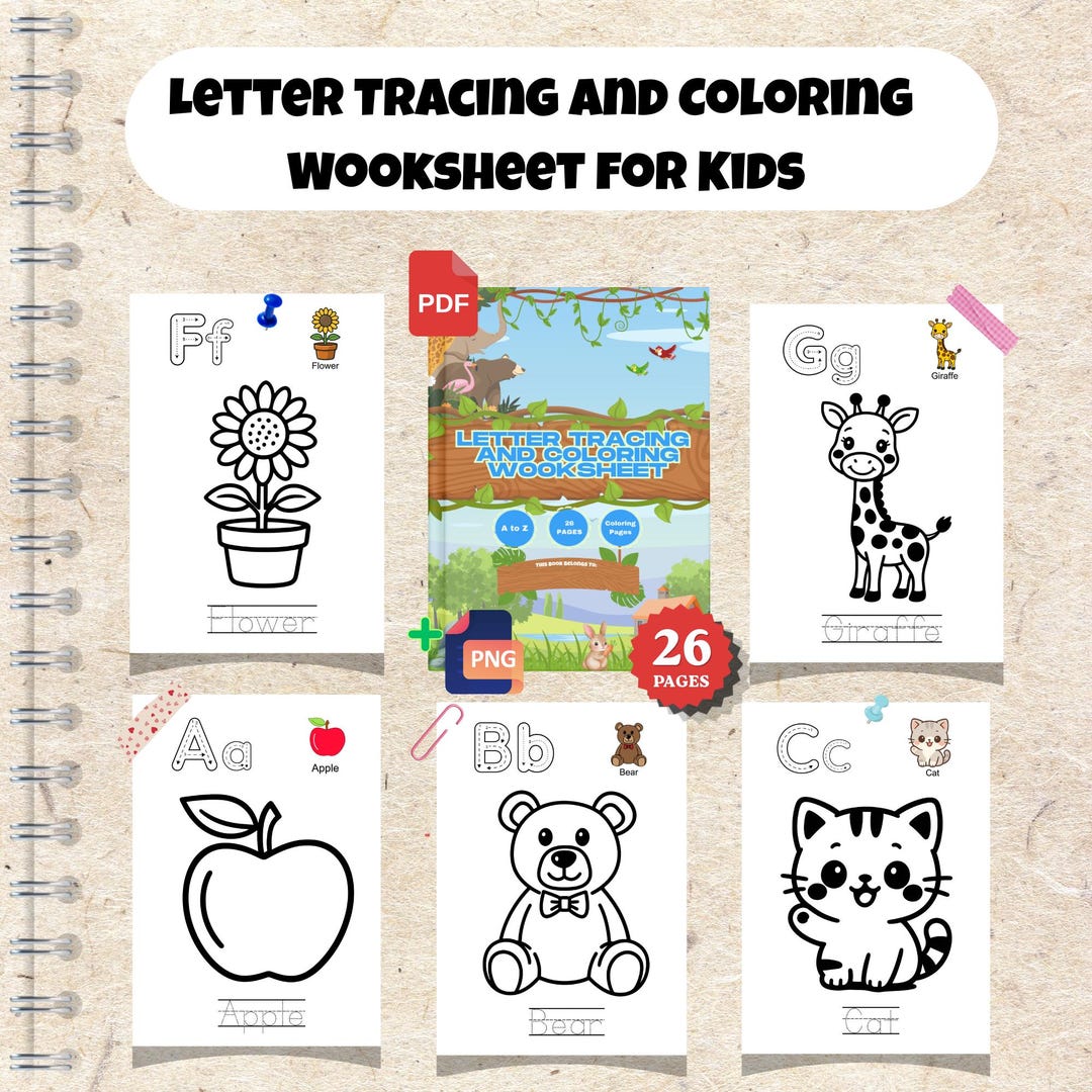 Alphabet Tracing With Coloring Pages | A-Z Preschool Printable ...
