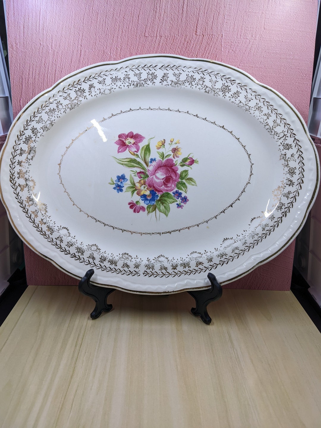 Vintage Stetson China Searching Platter in American Beauty - Etsy