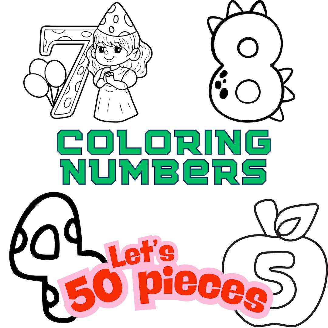 Printable Numbers Coloring Worksheets: Preschool Learning (digital File ...