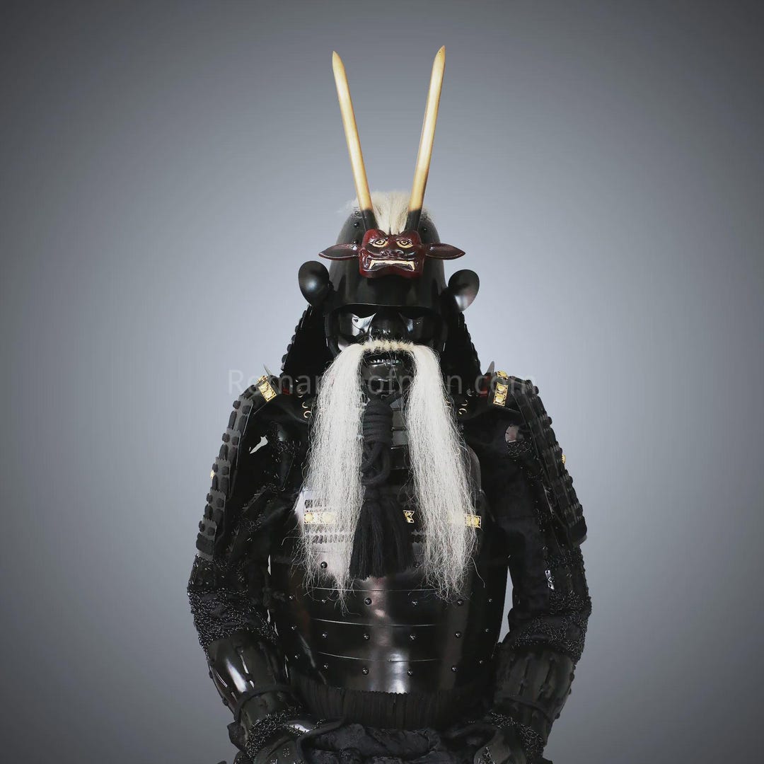 Katō Kiyomasa Samurai Armor Tosei Gusoku Style Long Horn Demon Maedate ...