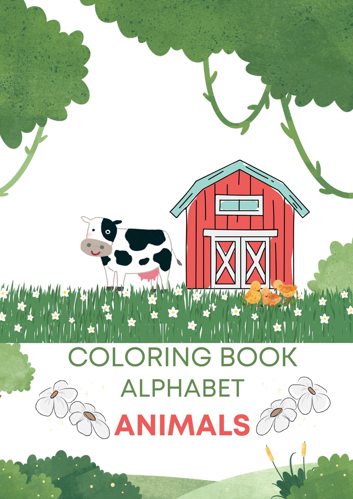 Alphabet Animals Coloring Book | Kids Printable PDF JPG | ABC Letters ...