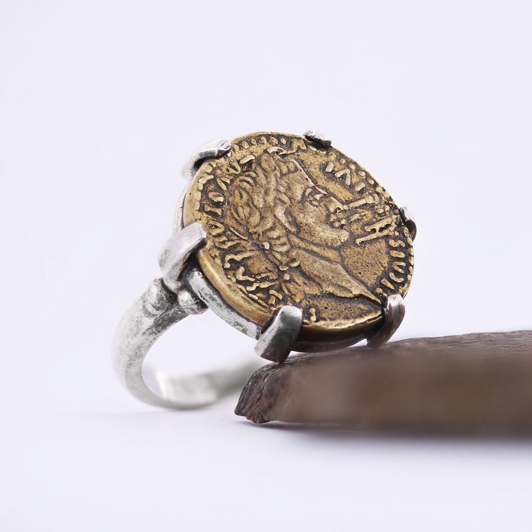Roman Empire Coin Ring - Emperor Augustus Coin - Roman Empire Jewelry ...