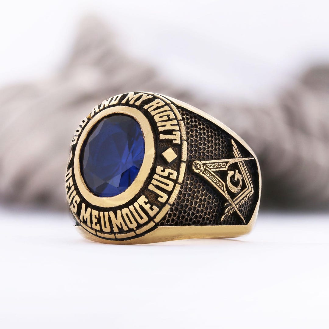 Personalised Masonic Ring - Custom Master Mason Ring - Engraved Mason ...