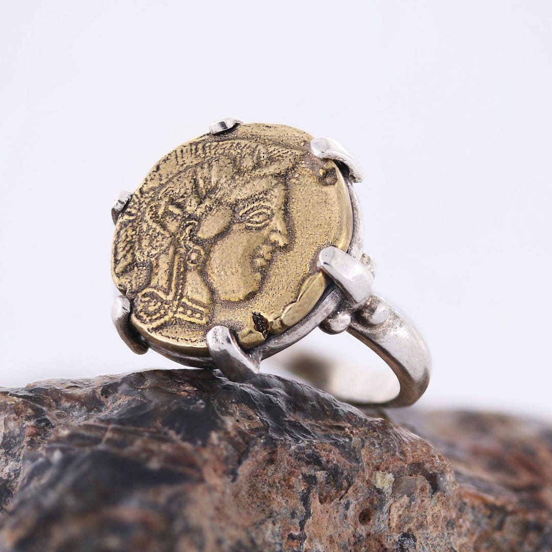 Byzantine Coin Ring - Ancient Roman Coin Silver Ring - Roman Coin Ring ...