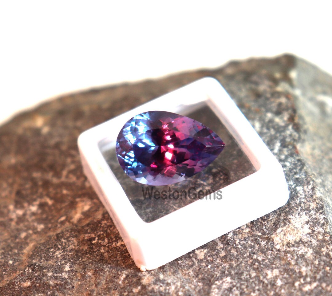 18cts Certified Alexandrite Color Changing Loose Pear Cut Genuine ...
