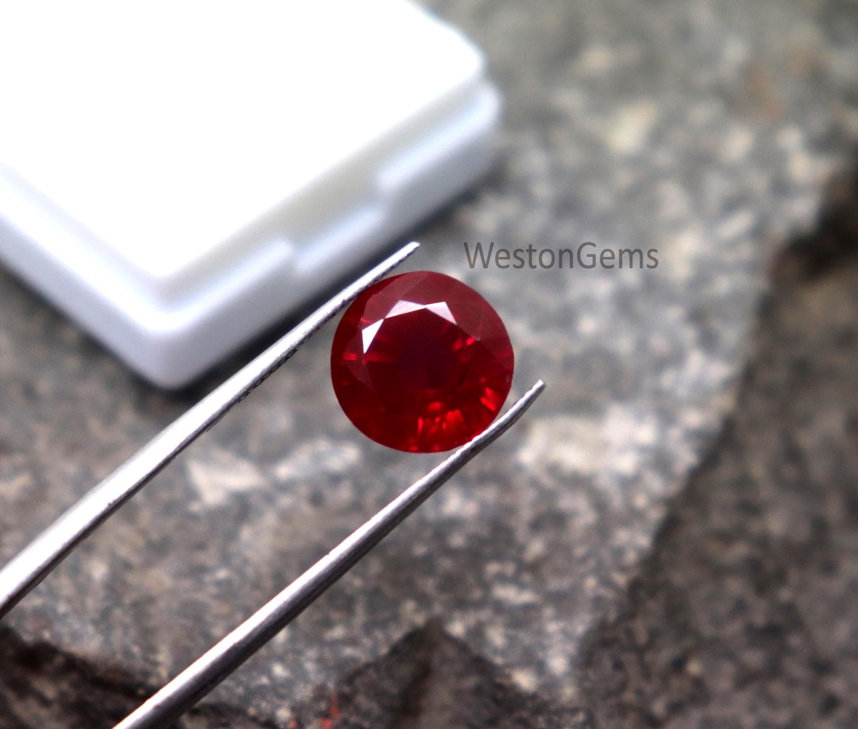 Natural Dark Red Ruby 6.8CT AAA Quality Excellent Round Cut Faceted ...