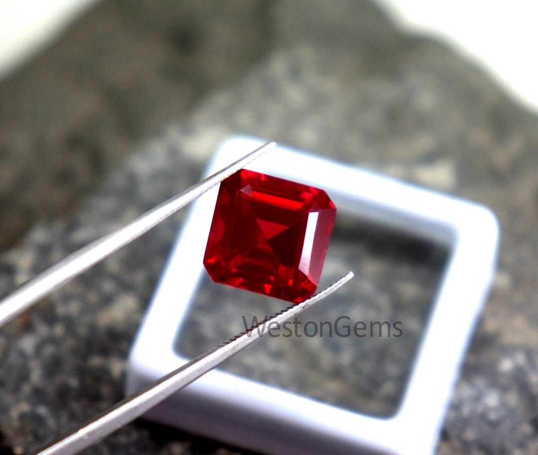 Natural Red Ruby Loose Radiant Cut 7.7ct Best Quality Faceted Stone ...