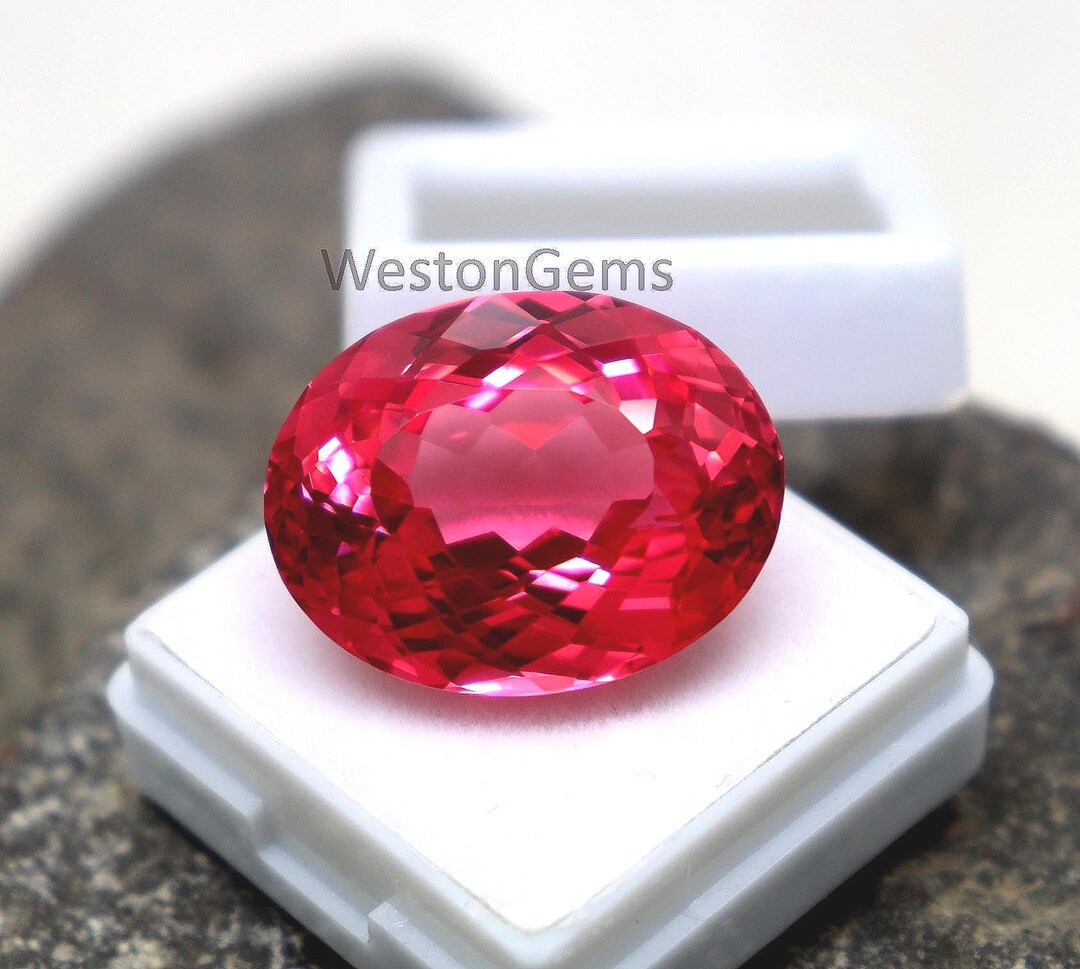 41CT Certified Shiny Pink Color Padparadscha Sapphire Loose AAA Oval ...