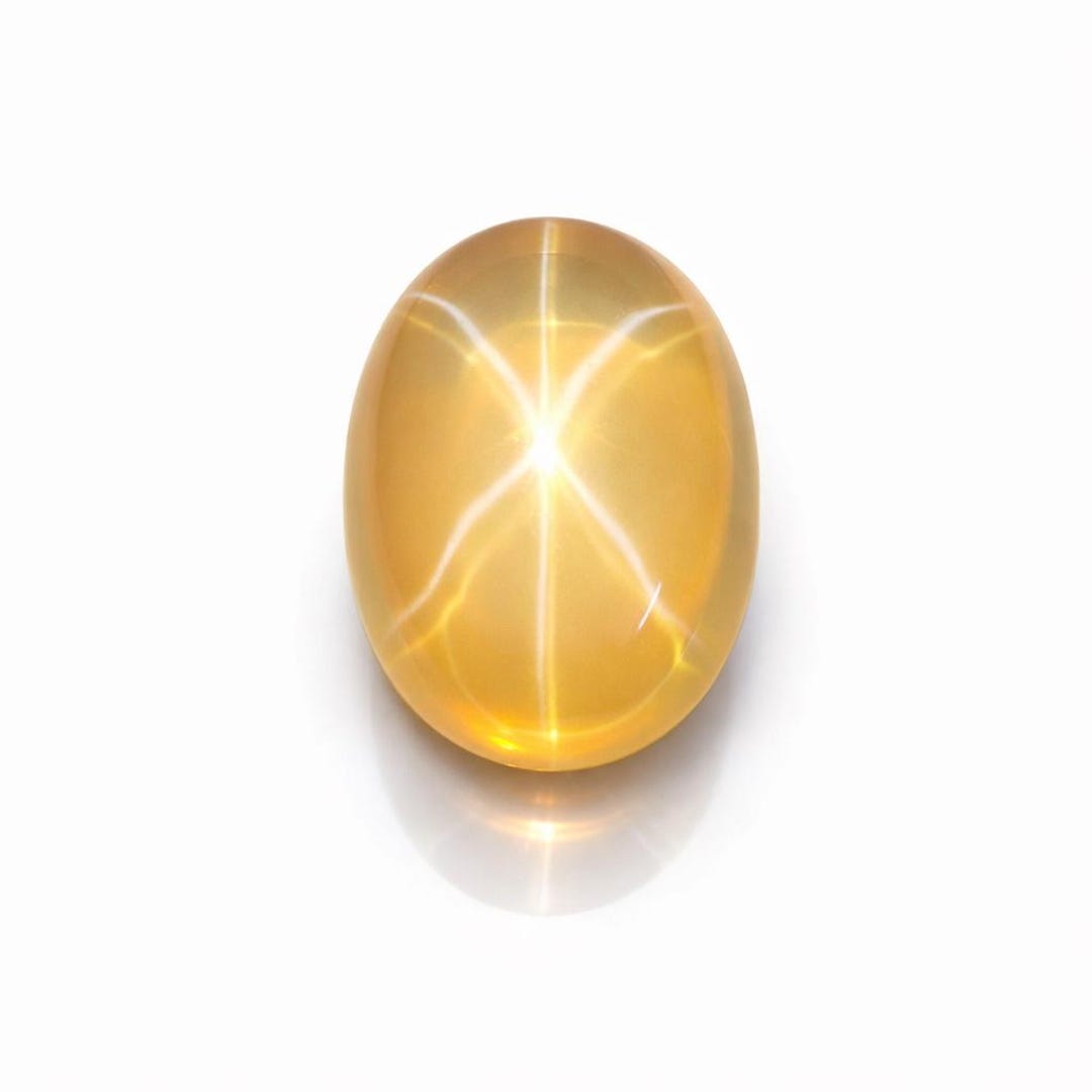 High Quality Rare Yellow Star Sapphire 15CT Gorgeous Oval Cut Cabochon ...